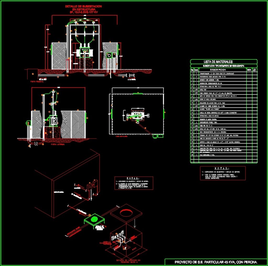 Electric Substation DWG Block for AutoCAD | DesignsCAD