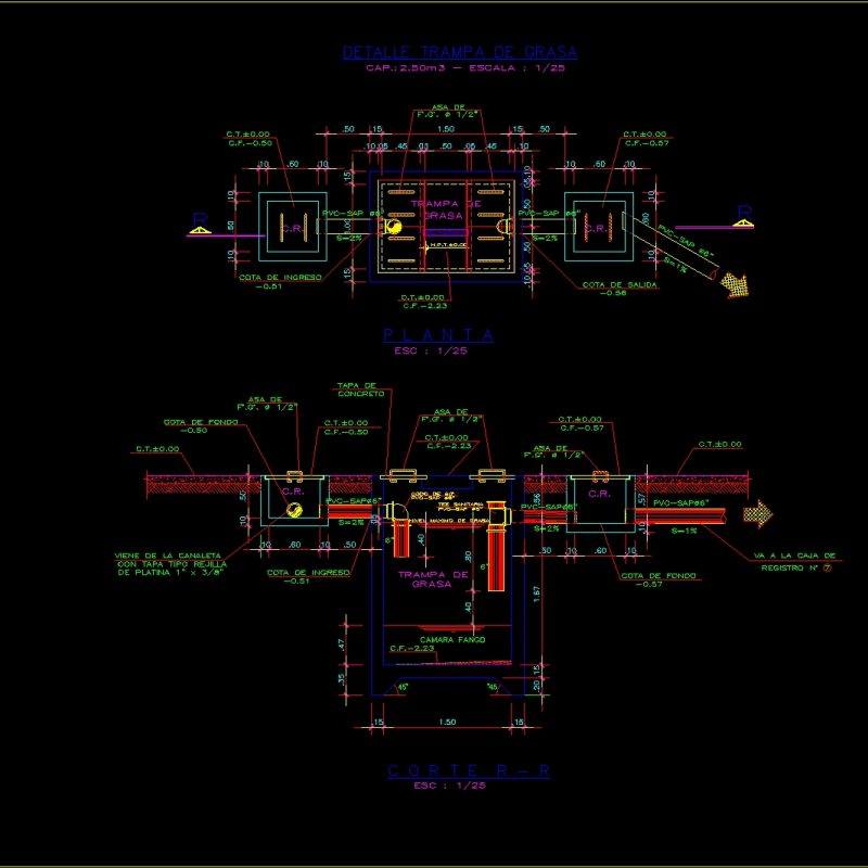 Fat Trap DWG Detail for AutoCAD • Designs CAD