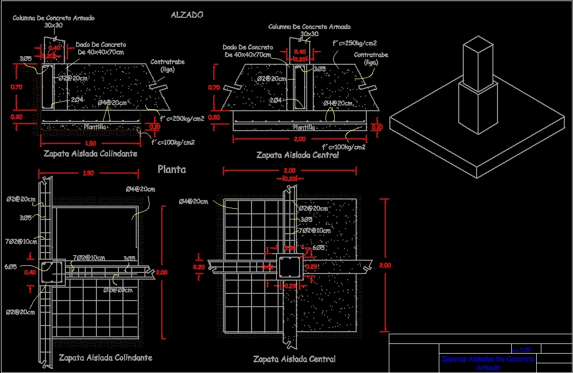 Footings And Foundations Dice DWG Full Project for AutoCAD • Designs CAD