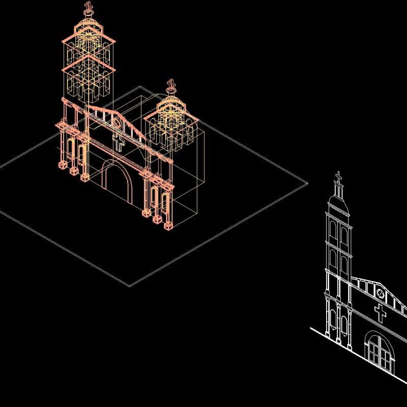 Front Of Church 3D DWG Detail for AutoCAD • Designs CAD