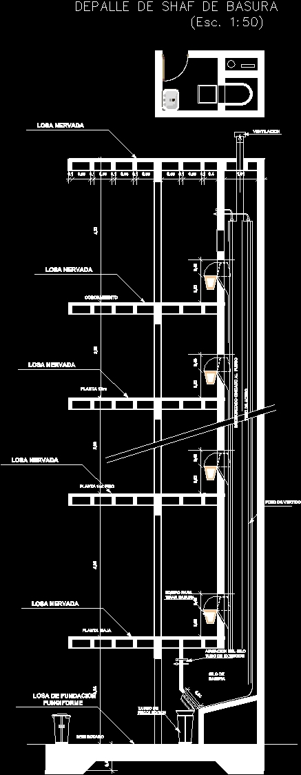 General Detail Of Garbage Shaf DWG Section for AutoCAD • Designs CAD