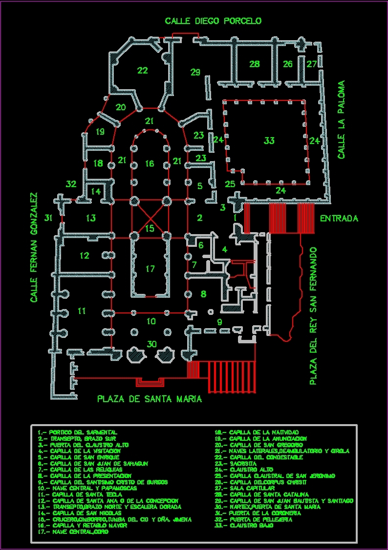 Gothic Church - Catadral Of Buegos Spain DWG Block for AutoCAD ...