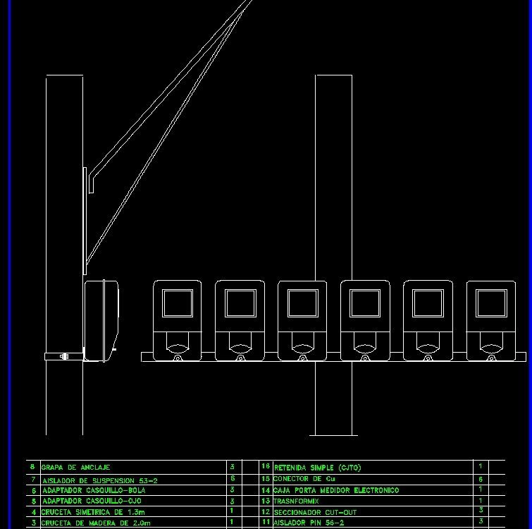 Group Of Meters Elevated DWG Block for AutoCAD • Designs CAD