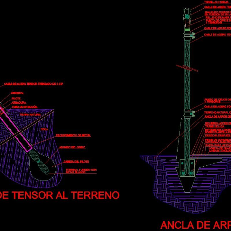 Harpoon Anchor - Tensile Anchor DWG Block for AutoCAD • Designs CAD