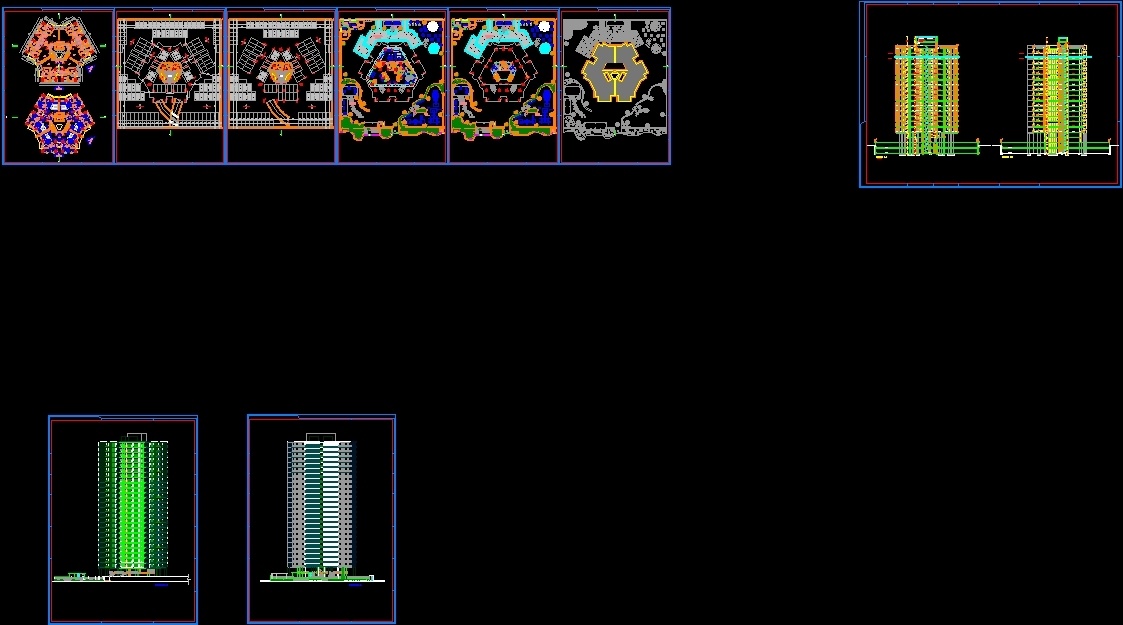 High Rise Residential, 6 Units Per Floor DWG Block for AutoCAD ...
