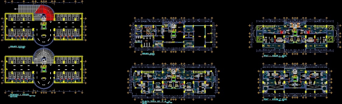 Highrise Apartment- - 28 Units, 3 Basements-- Design Study DWG Block ...