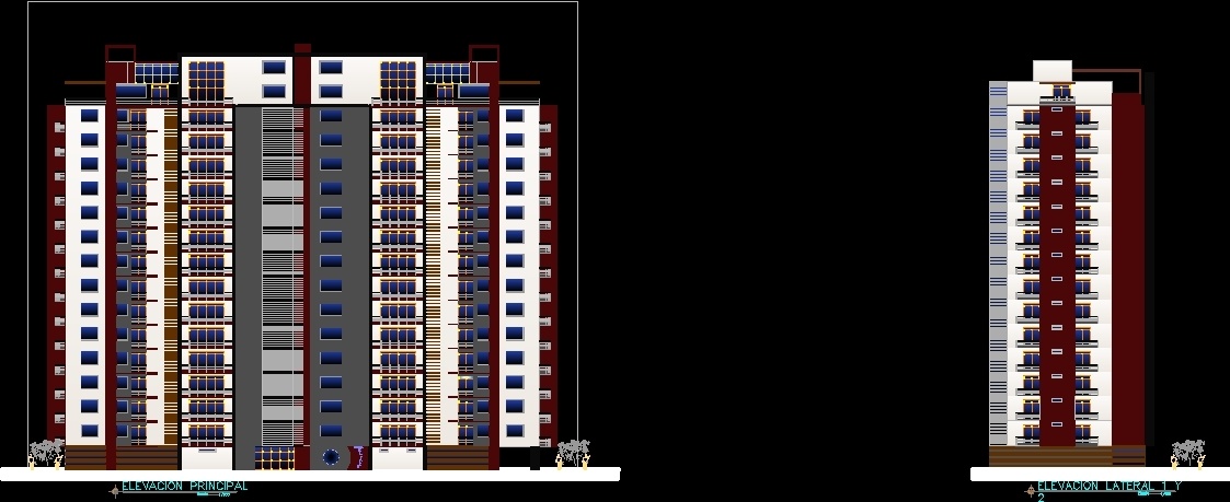 Highrise Apartment- - 28 Units, 3 Basements-- Design Study DWG Block ...
