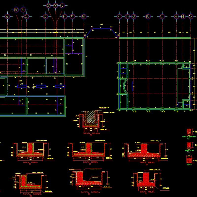 Isolated Footing - Details DWG Detail for AutoCAD • Designs CAD