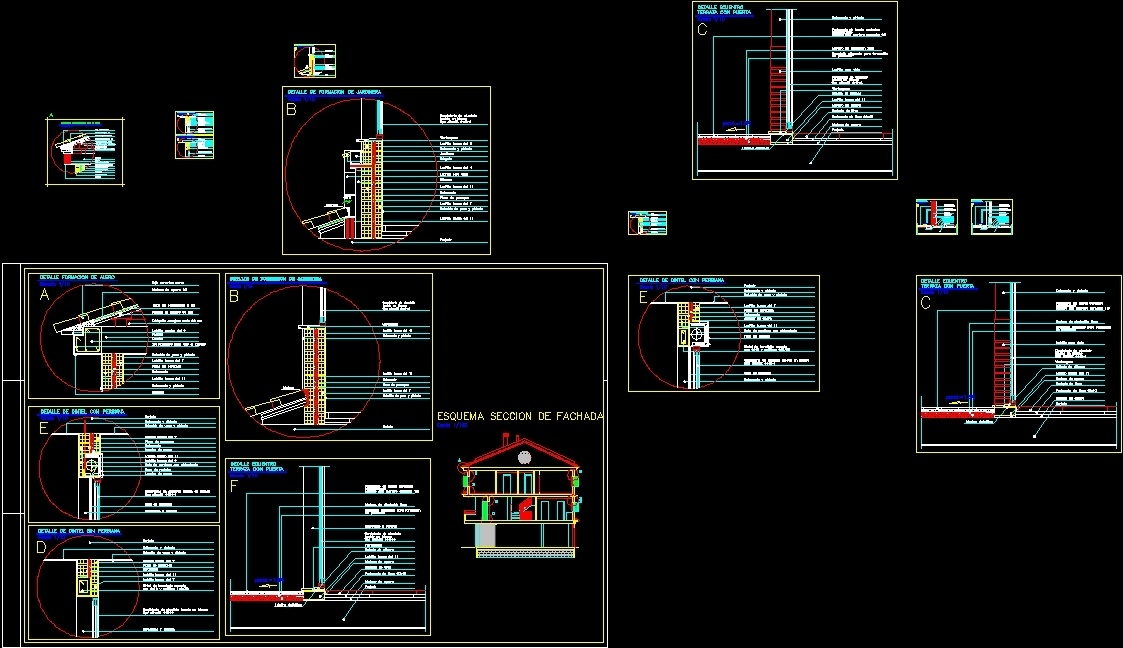 Lintel Details - Windows And Eaves Formation DWG Detail for AutoCAD ...