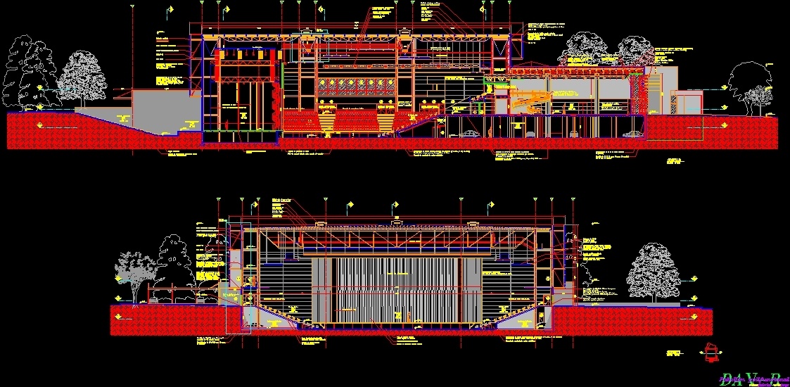 Multi Functional Pavilion - Section 1:100 DWG Section for AutoCAD ... Multi Functional Pavilion - Section 1:100 DWG Section for AutoCAD ...