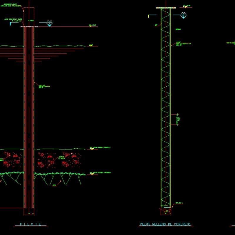 Piles DWG Section for AutoCAD • Designs CAD
