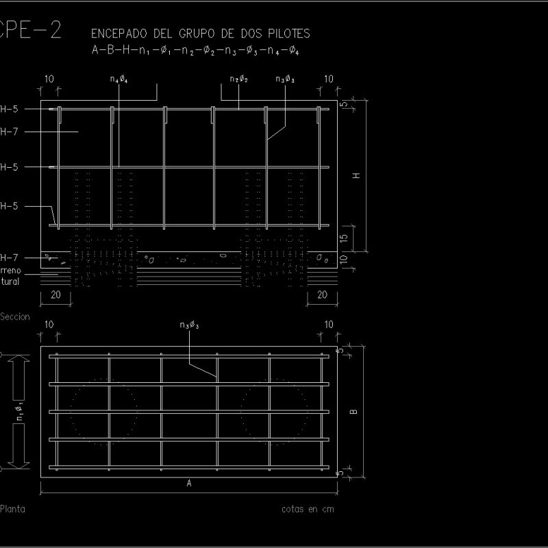 Plans Concrete Piles DWG Plan for AutoCAD | DesignsCAD