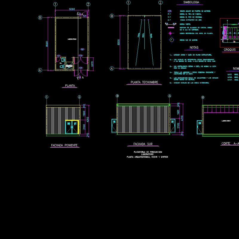 Production Platform Architectural Drawings DWG Plan for AutoCAD ...