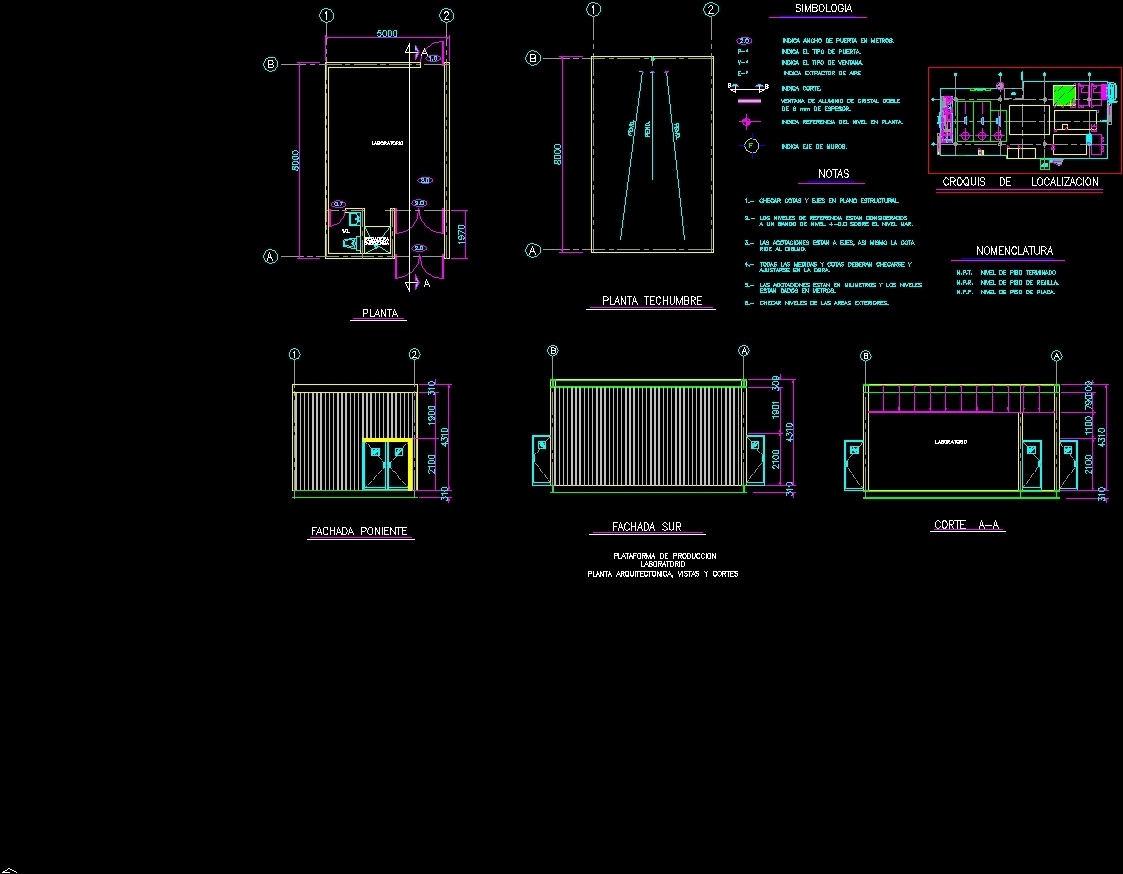 Production Platform Architectural Drawings DWG Plan for AutoCAD ...