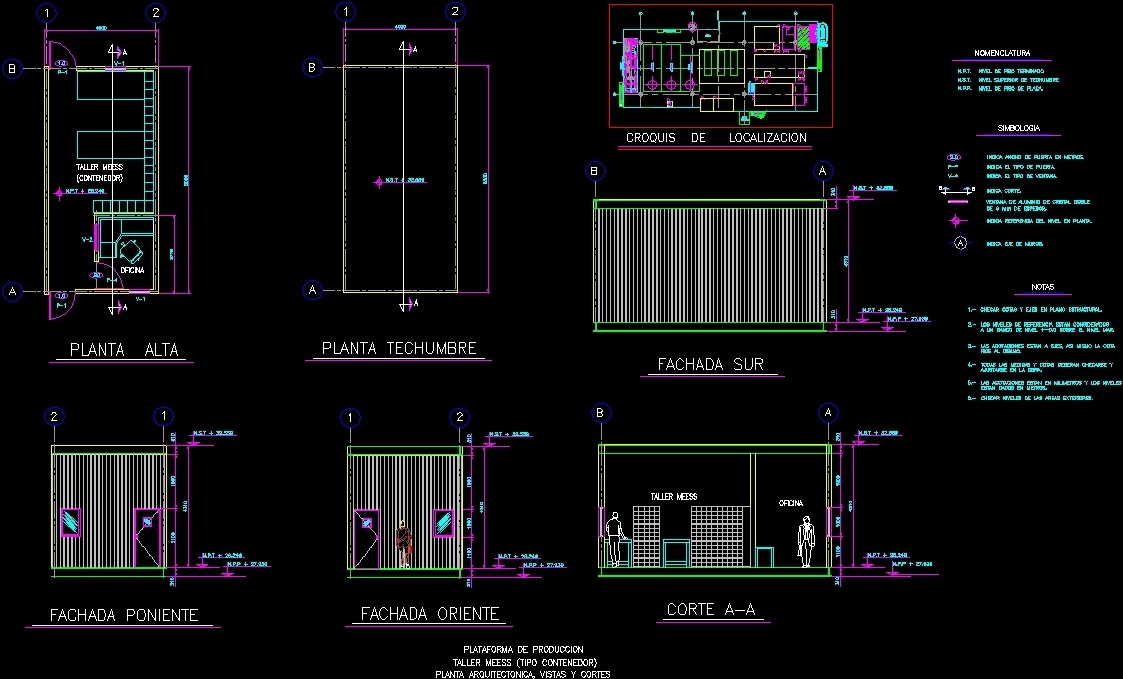 Production Platform Architectural Drawings DWG Plan for AutoCAD ...