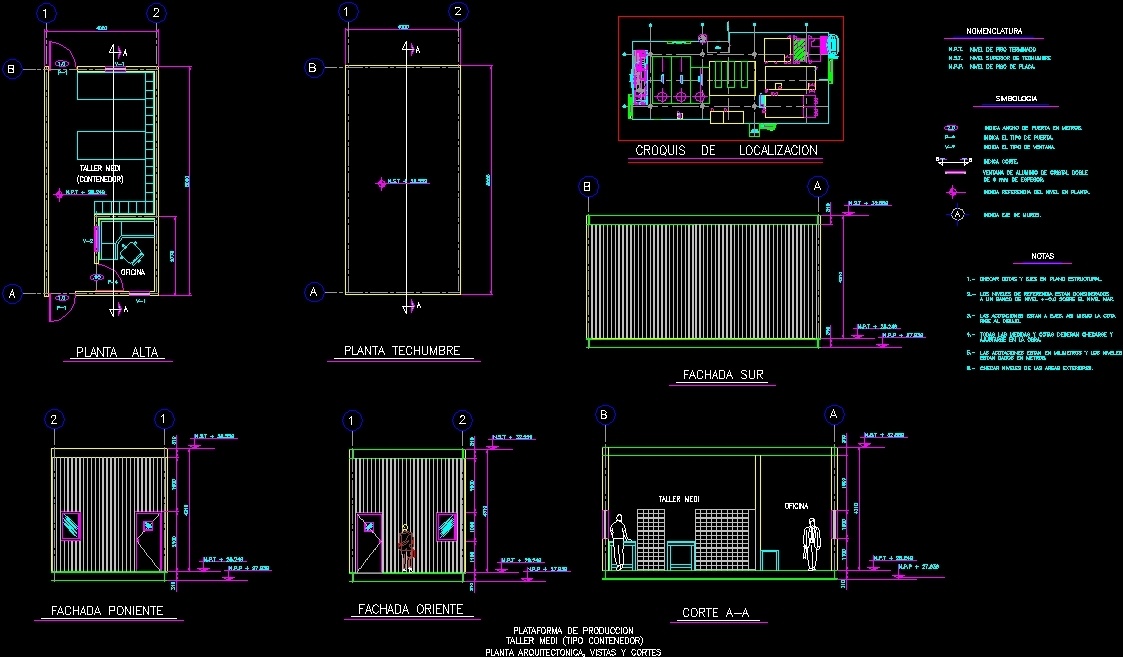 Production Platform Architectural Drawings DWG Plan for AutoCAD ...