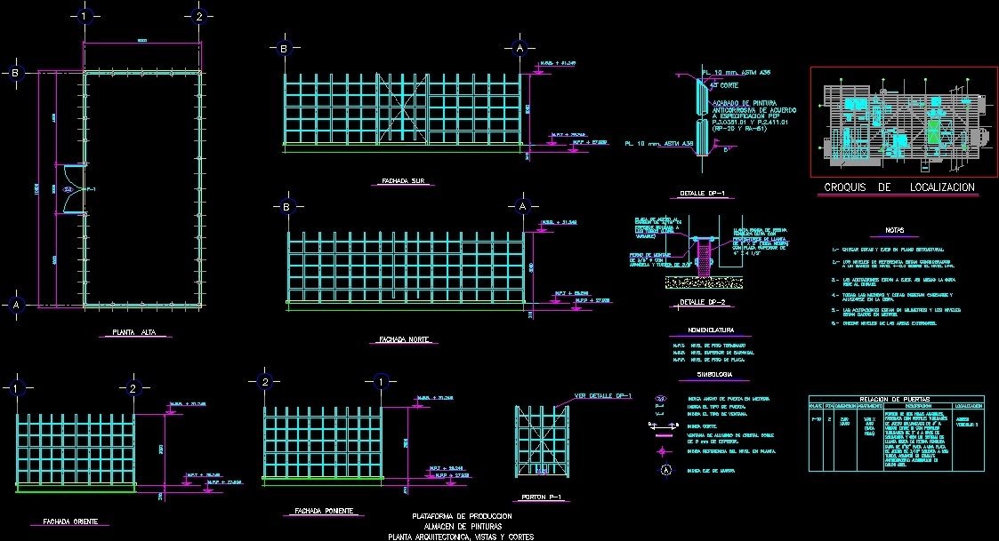 Production Platform Architectural Drawings DWG Plan for AutoCAD ...