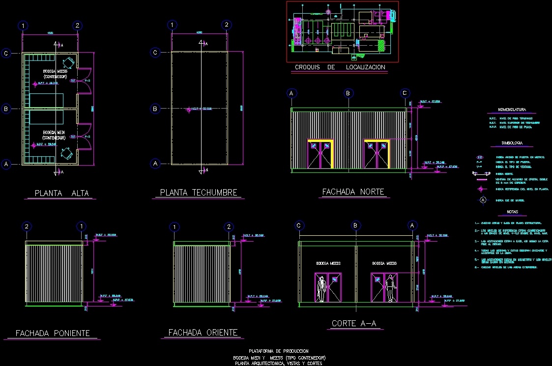Production Platform Architectural Drawings DWG Plan for AutoCAD ...