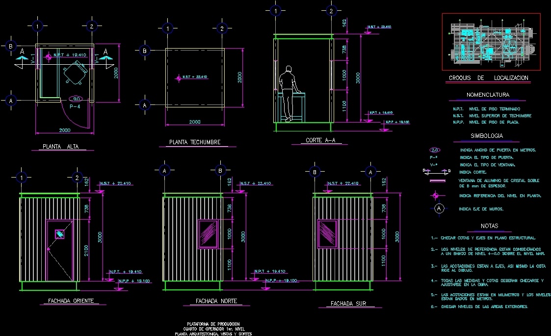Production Platform Architectural Drawings DWG Plan for AutoCAD ...