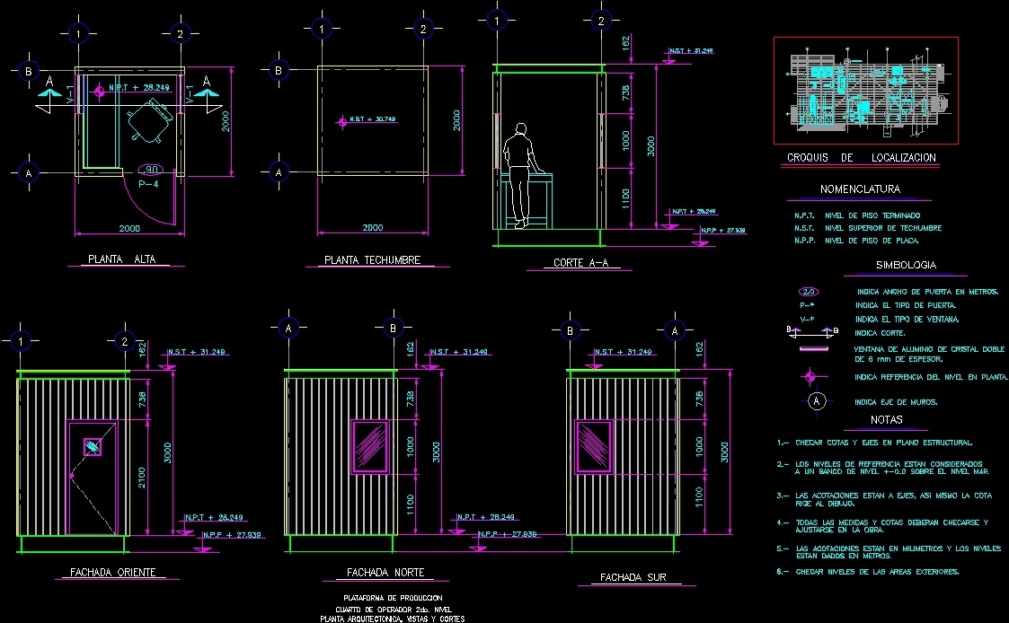 Production Platform Architectural Drawings DWG Plan for AutoCAD ...