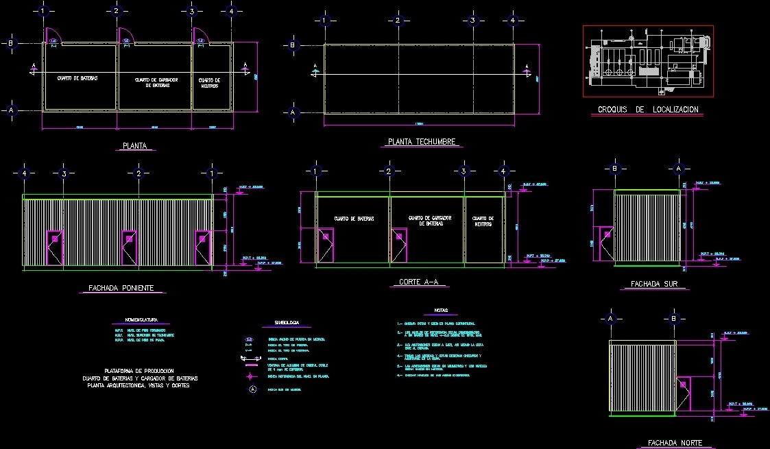 Production Platform Architectural Drawings DWG Plan for AutoCAD ...