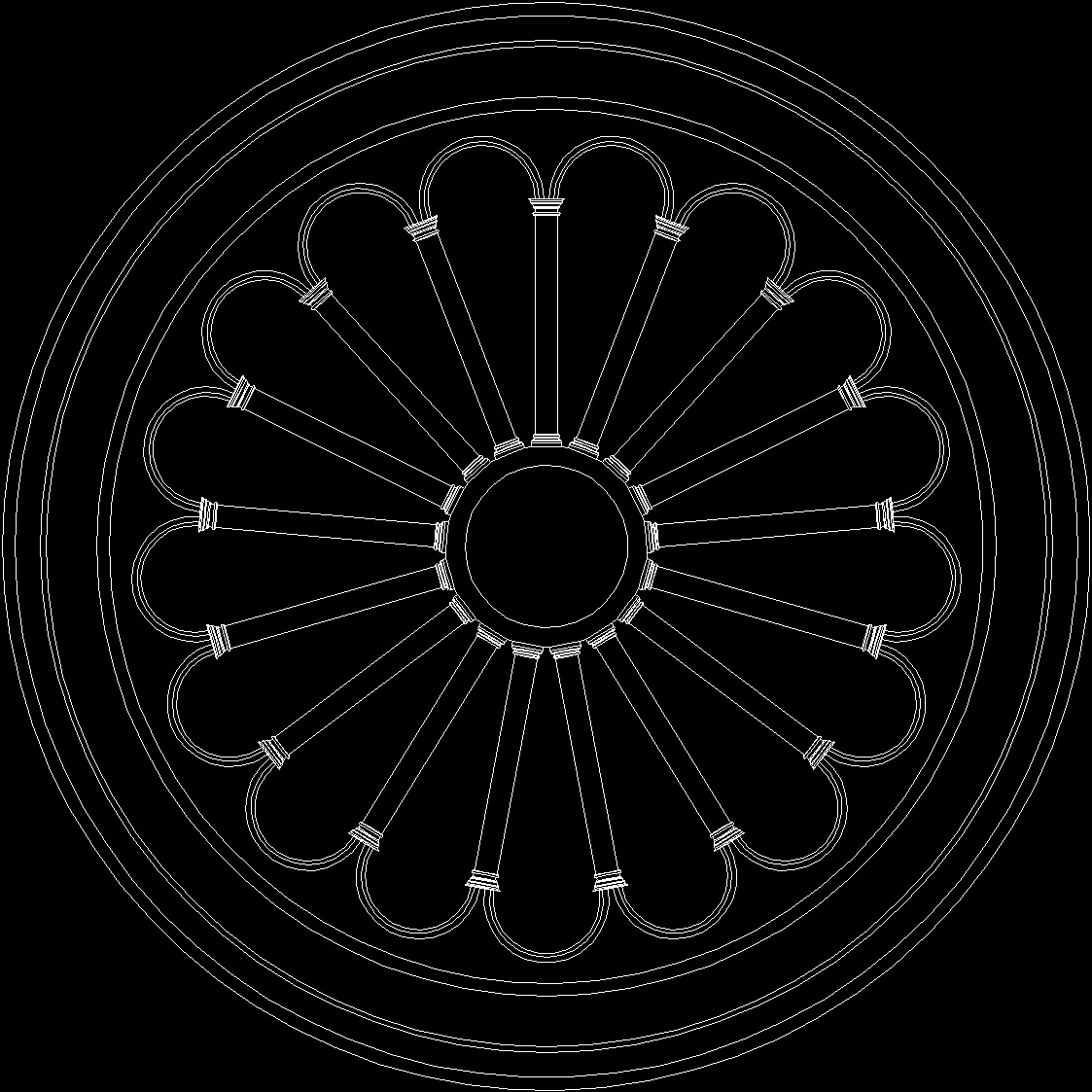 Rosette Corinthian Style DWG Detail for AutoCAD • Designs CAD