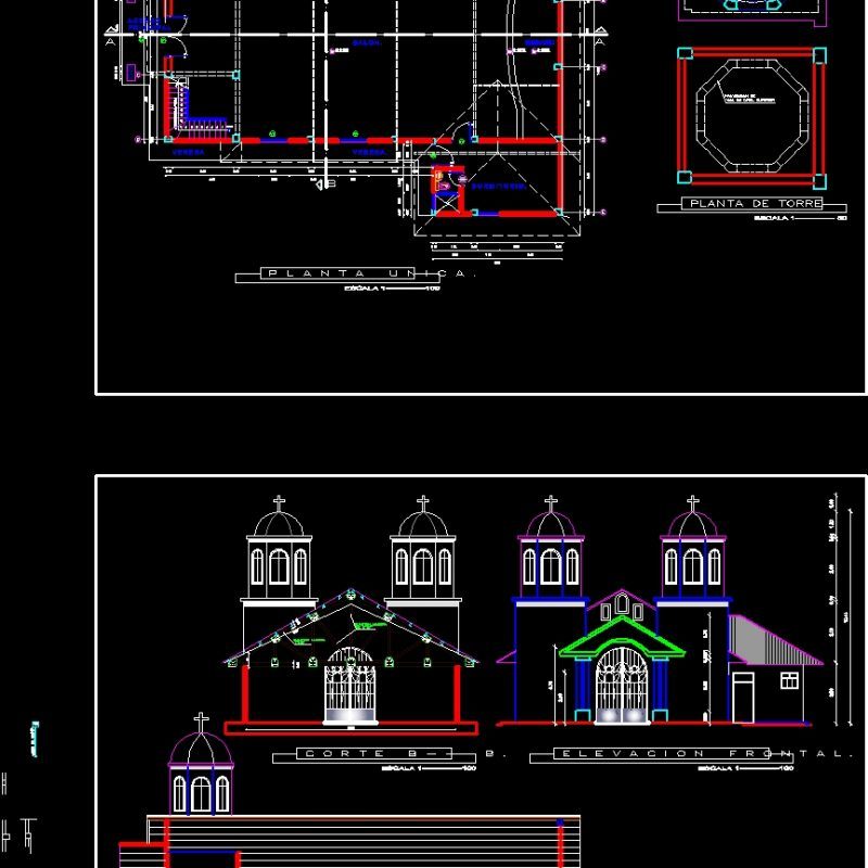 Rural Church DWG Block for AutoCAD • Designs CAD
