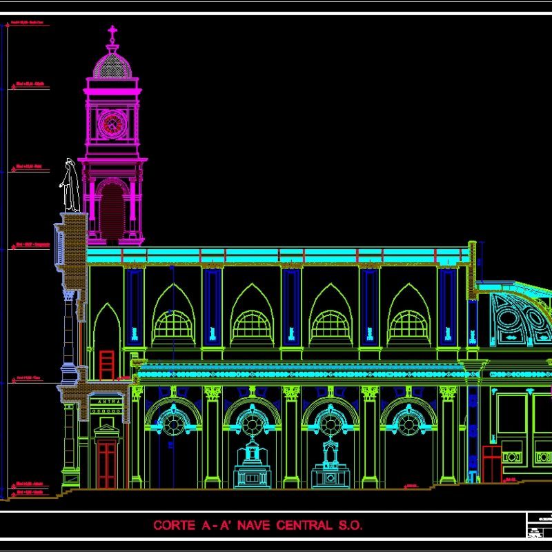 Section Bb Cathedral Of Bahia Blanca DWG Section for AutoCAD • Designs CAD