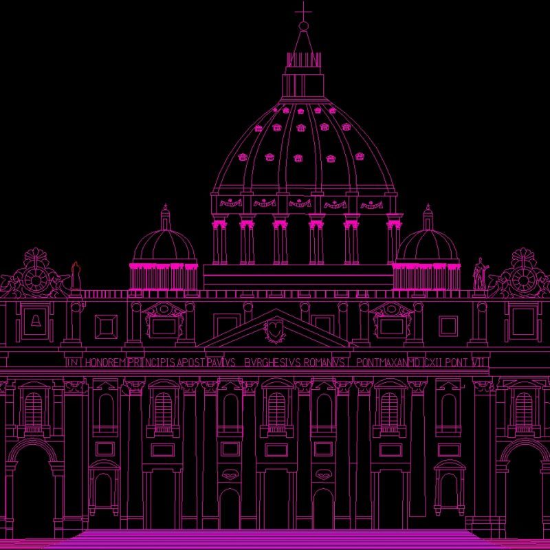 St Peter's Basilica Facade DWG Detail for AutoCAD • Designs CAD
