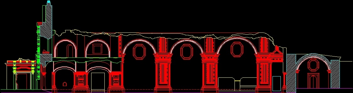Temple And Pious Of Sata Rosa De Lima Ecclesiastical Building DWG Block ...
