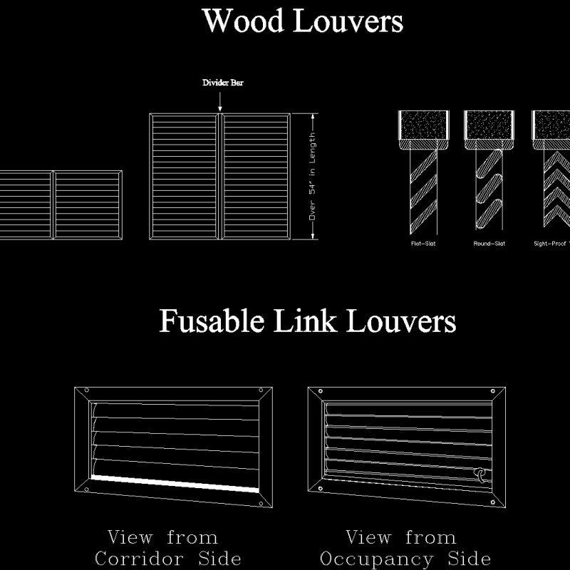 Wood Louvers Details DWG Detail for AutoCAD | DesignsCAD