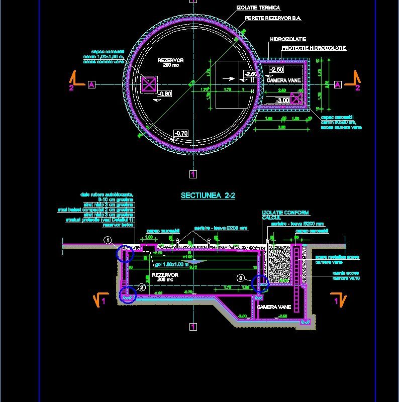 200m3 Water Tank DWG Block for AutoCAD • Designs CAD