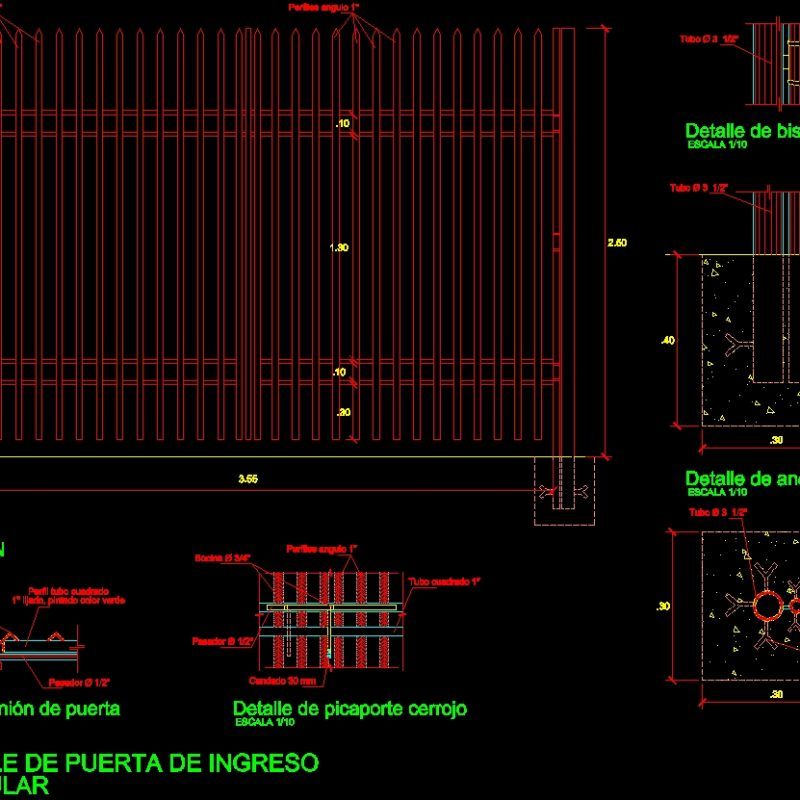 Access Gate DWG Detail for AutoCAD • Designs CAD