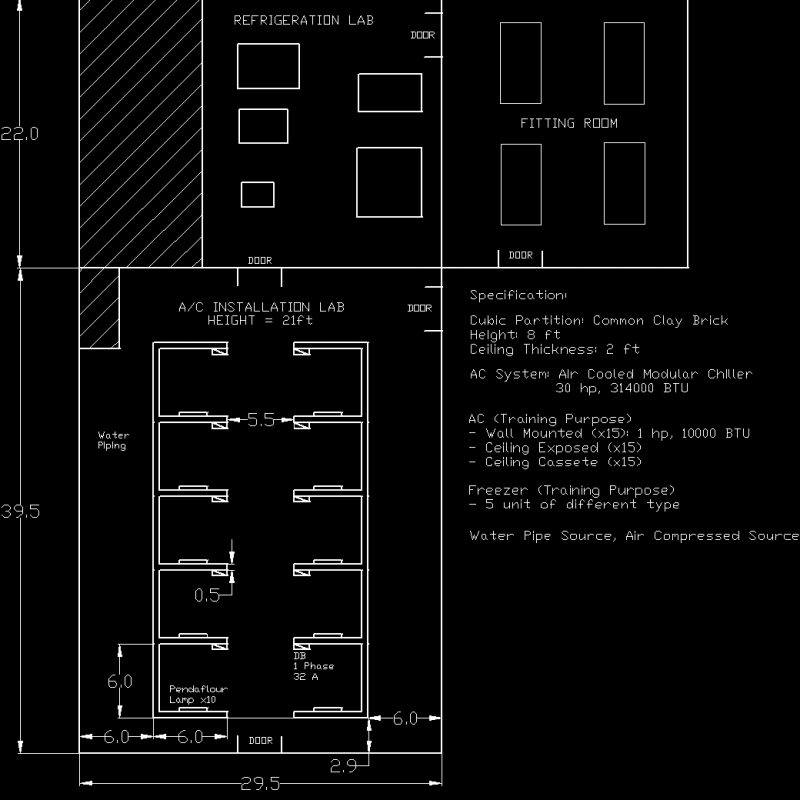 Air Conditioning Laboratory Layout Project DWG Full Project for AutoCAD ...