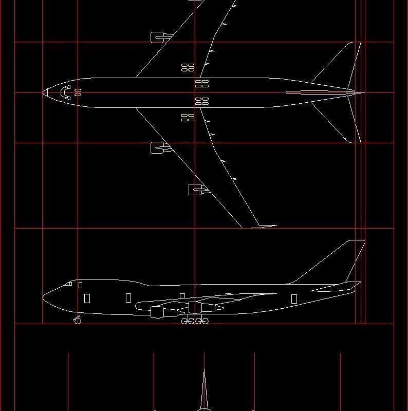 Aircraft Drawings, Actual Dimensions 4 Views DWG Block for AutoCAD ...