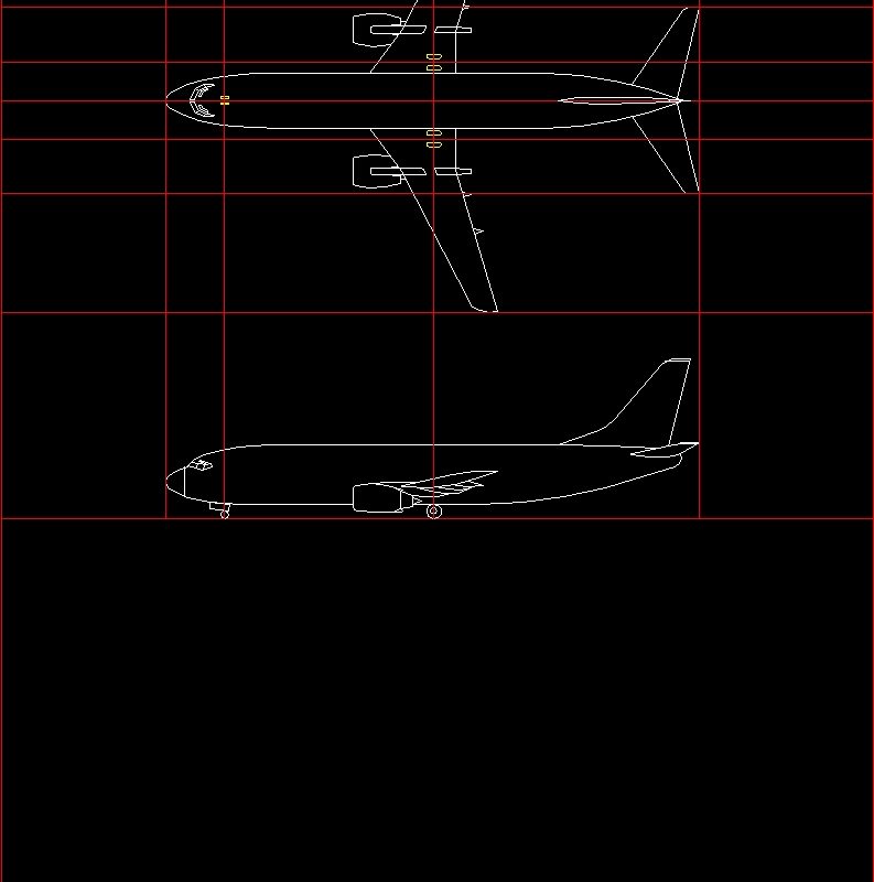 Aircraft Drawings, Actual Dimensions 4 Views DWG Block for AutoCAD ...