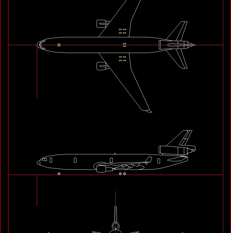 Aircraft Drawings, Actual Dimensions 4 Views DWG Block for AutoCAD ...
