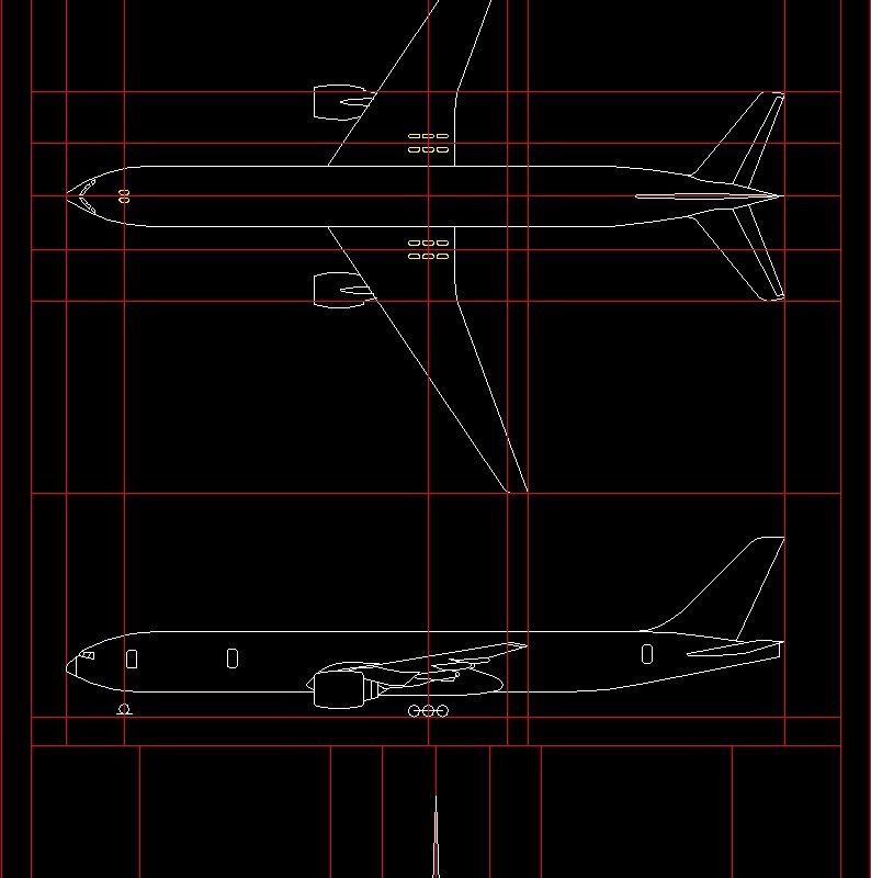 Aircraft Drawings, Actual Dimensions 4 Views DWG Block for AutoCAD ...