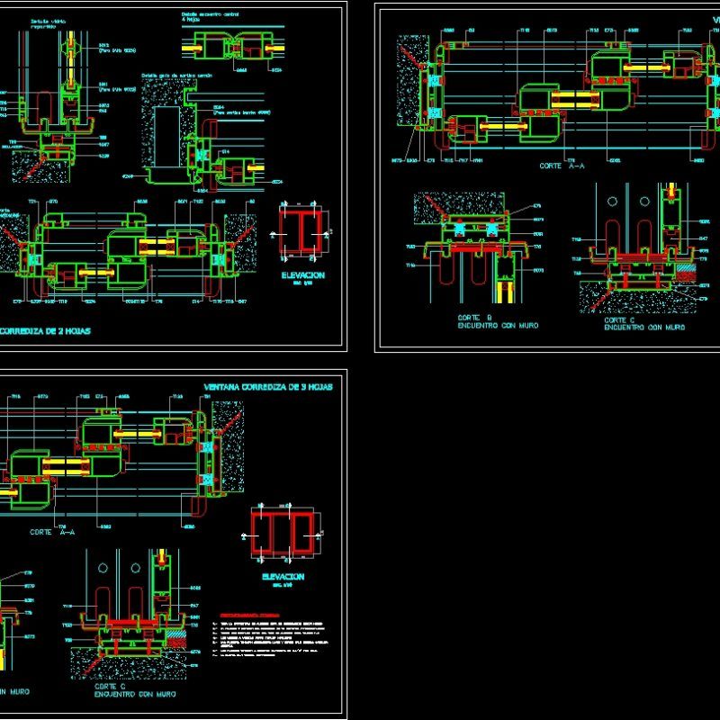 Aluminium Horizontally Sliding Window DWG Block for AutoCAD • Designs CAD