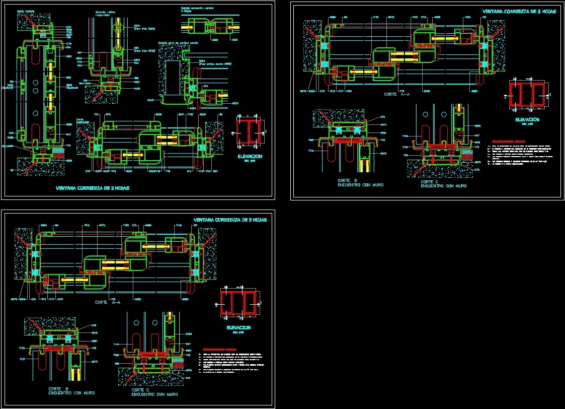 Aluminium Horizontally Sliding Window DWG Block for AutoCAD • Designs CAD