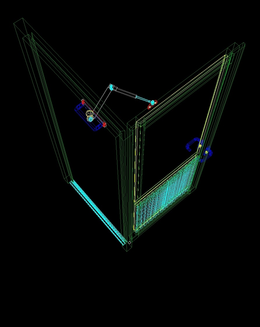 Aluminum Windows Door 2200x900 Open DWG Block for AutoCAD • Designs CAD