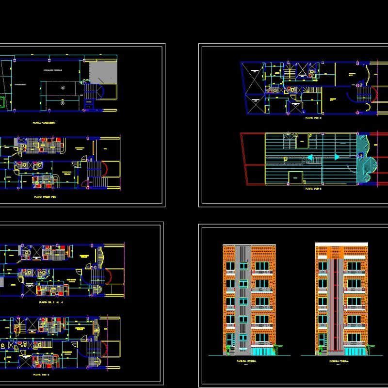 Apartment Building - Study DWG Section for AutoCAD • Designs CAD