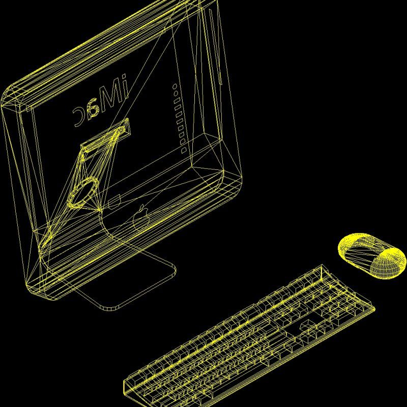 Apple Imac 2004 With Keyboard 3D DWG Model for AutoCAD • Designs CAD