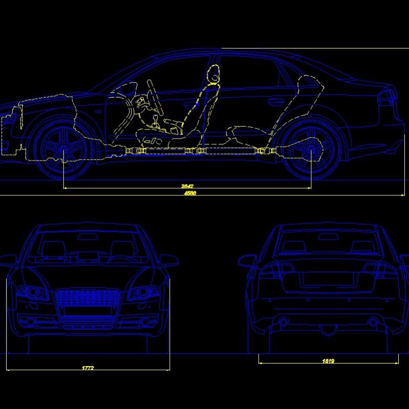 Audi A4 - Views DWG Section for AutoCAD • Designs CAD