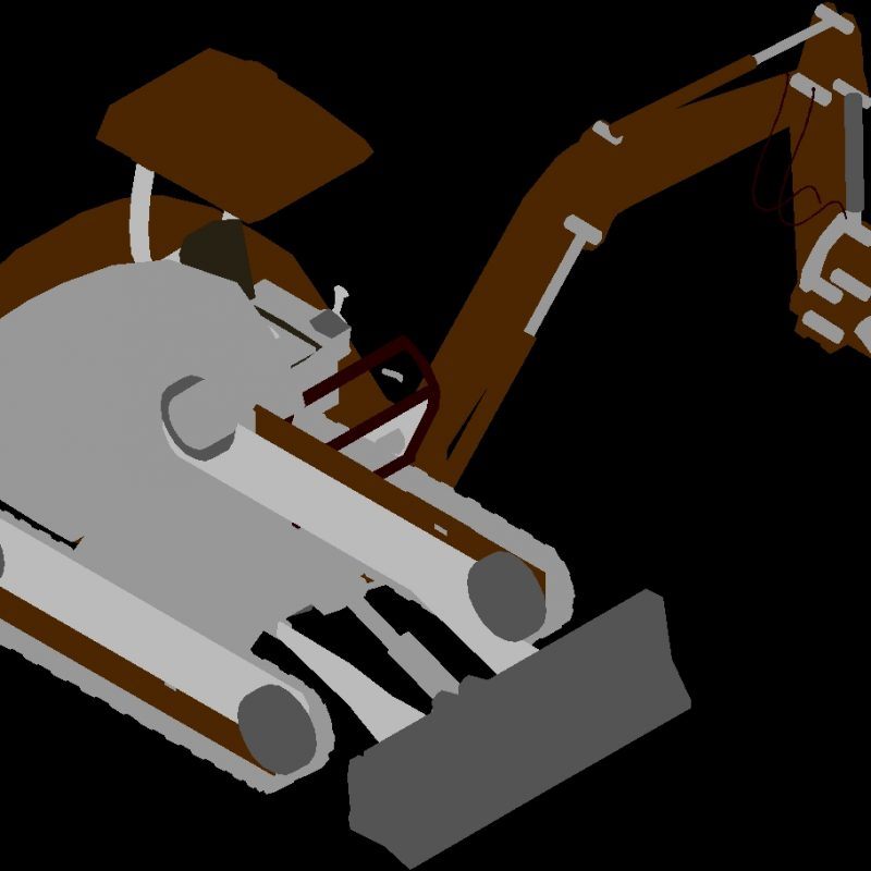 Backhoe Excavator 3D DWG Model for AutoCAD • Designs CAD