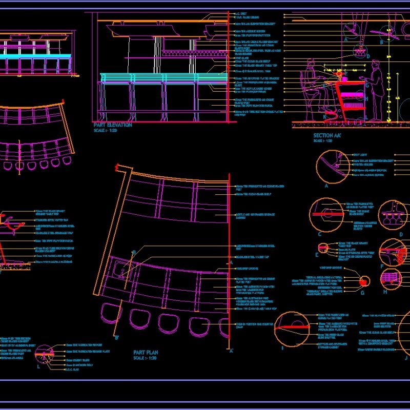 Bar Counter DWG Section for AutoCAD • Designs CAD