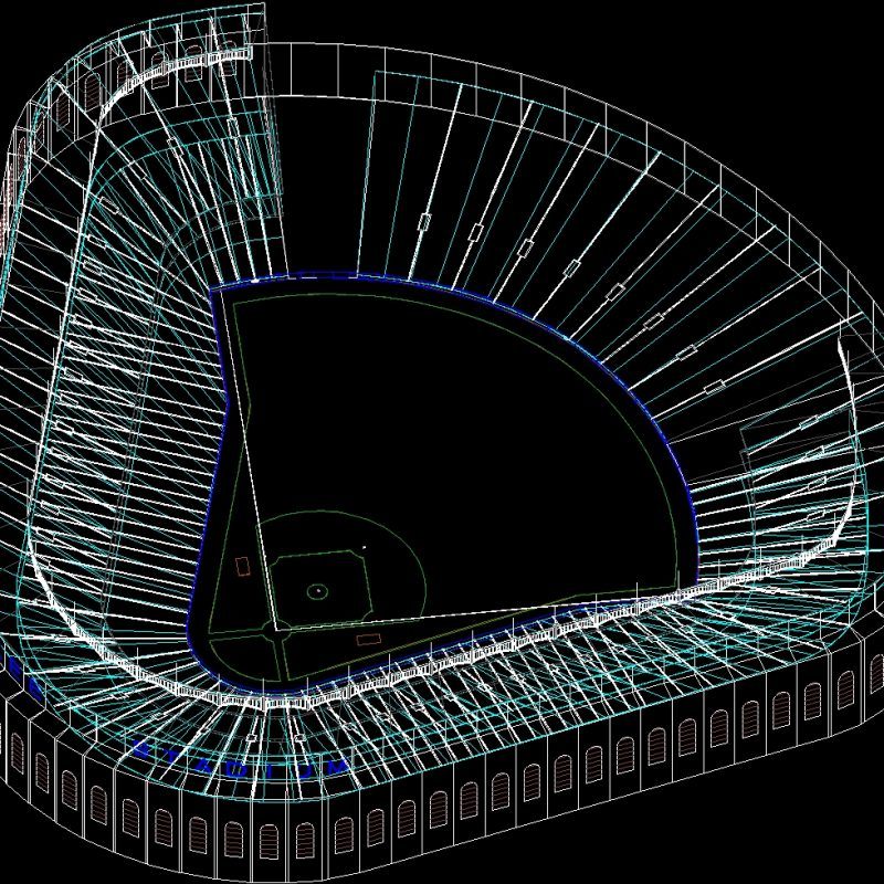Base Ball Stadium 3D DWG Model for AutoCAD • Designs CAD