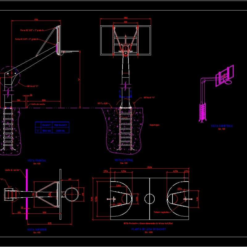 Basketball Board DWG Block for AutoCAD • Designs CAD