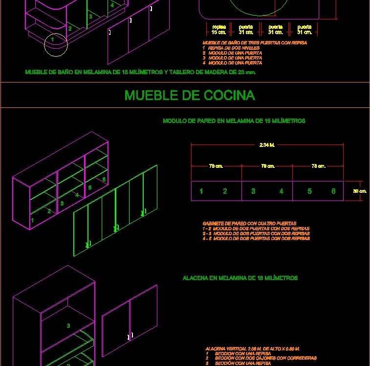 Bathroom Cabinet, Pastry Wall And Cupboard DWG Block for AutoCAD ...