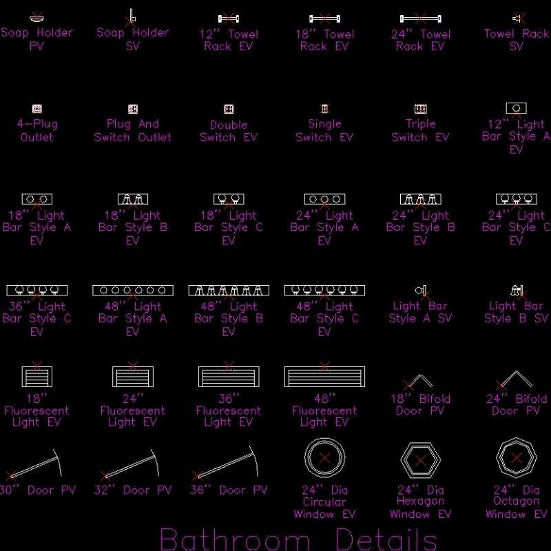 Bathroom Symbols DWG Block for AutoCAD • Designs CAD